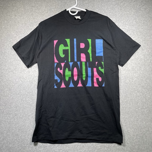Single | Shirts | Vtg 9s Girl Scouts Single Stitch Neon Color Block ...